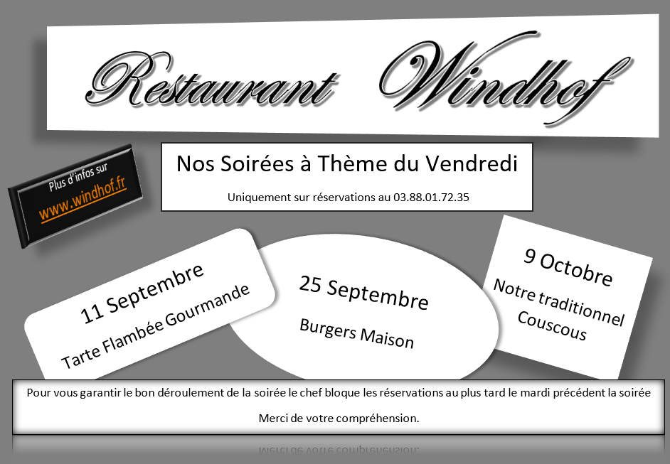 Menu du jour – Restaurant Windhof