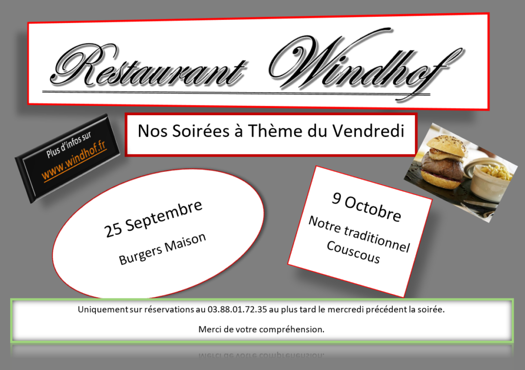 Carte et Menus – Restaurant Windhof